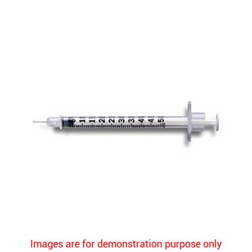 Syringe with Needle 1cc 25G x 5/8in Luer Slip - Box of 100